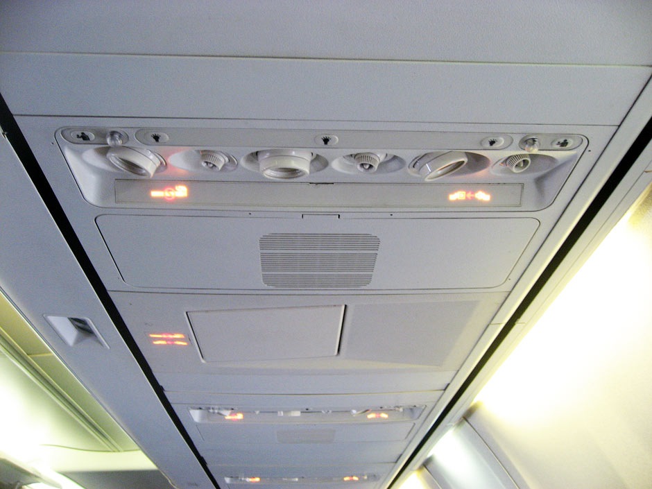 cabin design - What are these light like panels on the overhead bins of ...
